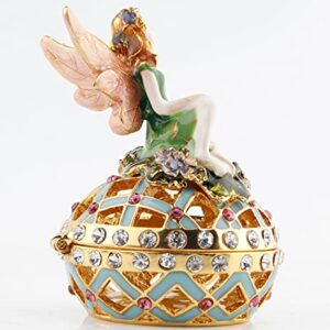 SEVENBEES Angel Figurines Collectibles Angel Gifts for Women Girls Jewelry Box Trinket Boxes Hinged Ring Holder