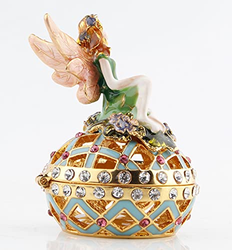 SEVENBEES Angel Figurines Collectibles Angel Gifts for Women Girls Jewelry Box Trinket Boxes Hinged Ring Holder