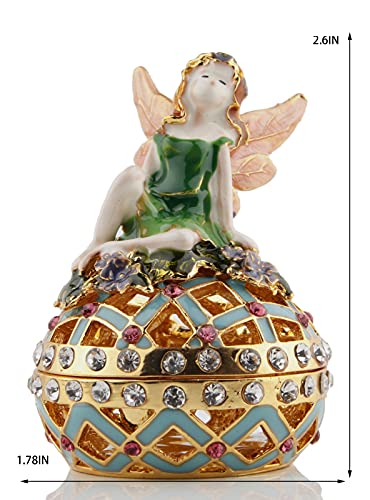 SEVENBEES Angel Figurines Collectibles Angel Gifts for Women Girls Jewelry Box Trinket Boxes Hinged Ring Holder