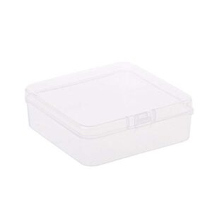 HELYZQ Small Transparent Plastic Storage Box Clear Square Multipurpose Display Case