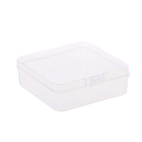 HELYZQ Small Transparent Plastic Storage Box Clear Square Multipurpose Display Case