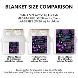 yuboo to Daughter's Gifts Butterfly Blanket from Mom,Fleece Purple Sublimation Throw for Daughter&Girl's Gifts Birthday/Holiday Present,60x50 inches for Adults and Teens