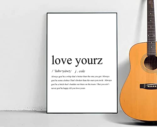 Music Poster Love Yourz Wall Art Hip Hop Poster Rap Quotes Room Aesthetic Canvas Poster Art Wall Painting Canvas Posters Modern Decor Rap Quotes Definition Wall Art 40x60cm（16x24inch）No frame