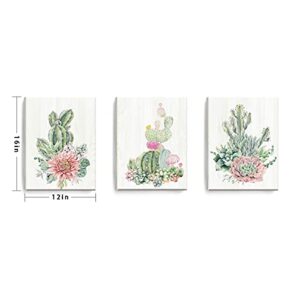 Framed Canvas Wall Art Succulents Cactus Picture Print Paintings Bathroom Wall Decor Living Room Bedroom Kitchen Wall Decorations Artwork Modern Home 3 Piece Plant Wall Decor Size 12x16 inch 3 Panel