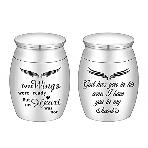 Small Urn Set of 2, Stainless Steel Mini Urn Set, Small Keepsake Urn for Human Ashes, Ashes Holder