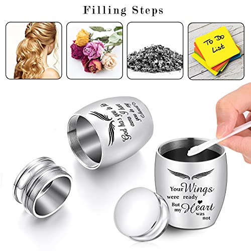 Small Urn Set of 2, Stainless Steel Mini Urn Set, Small Keepsake Urn for Human Ashes, Ashes Holder