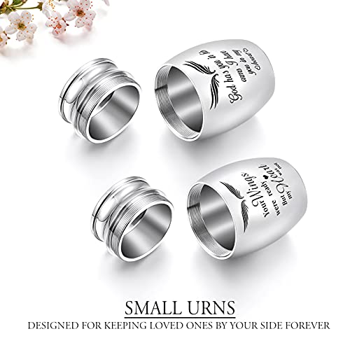 Small Urn Set of 2, Stainless Steel Mini Urn Set, Small Keepsake Urn for Human Ashes, Ashes Holder