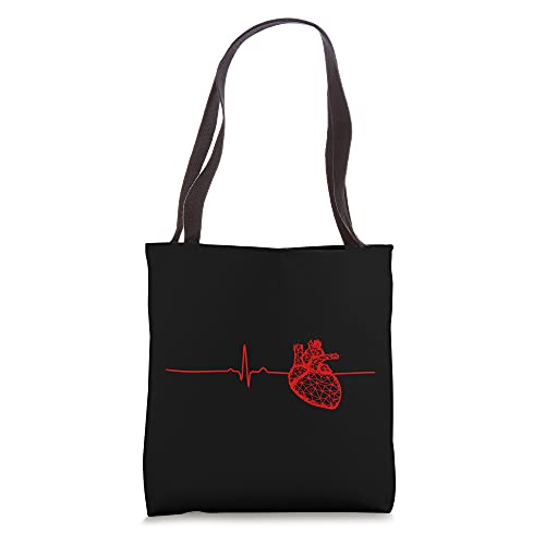 Cardiologist Heartbeat EKG ECG Cardiac Cardiology Nurse Gift Tote Bag