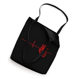 Cardiologist Heartbeat EKG ECG Cardiac Cardiology Nurse Gift Tote Bag