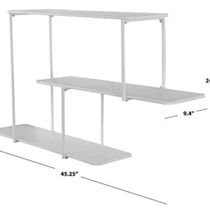 Safavieh Home Collection Anthe Modern White Floating 3-Tier Display Wall Shelf