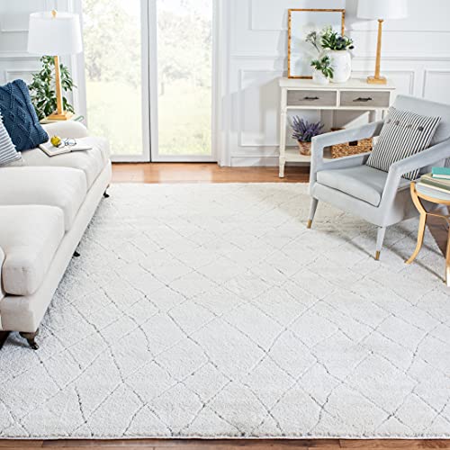 MARTHA STEWART Collection by SAFAVIEHLucia Shag Collection 8' x 10' Light Grey/White MSR0727F Non-Shedding Living Room Dining Bedroom Area Rug