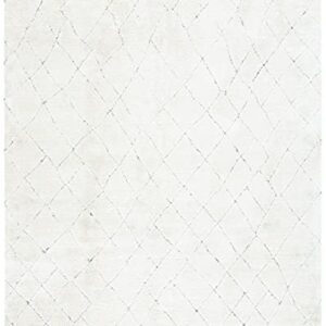 MARTHA STEWART Collection by SAFAVIEHLucia Shag Collection 8' x 10' Light Grey/White MSR0727F Non-Shedding Living Room Dining Bedroom Area Rug