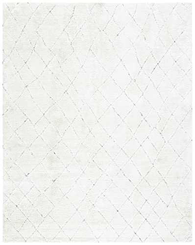 MARTHA STEWART Collection by SAFAVIEHLucia Shag Collection 8' x 10' Light Grey/White MSR0727F Non-Shedding Living Room Dining Bedroom Area Rug