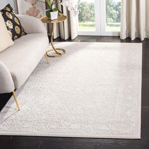 SAFAVIEH Reflection Collection 8' x 10' Cream/Ivory RFT664D Boho Tribal Distressed Living Room Dining Bedroom Area Rug