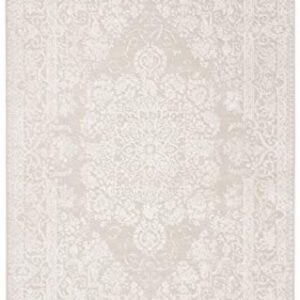 SAFAVIEH Reflection Collection 8' x 10' Cream/Ivory RFT664D Boho Tribal Distressed Living Room Dining Bedroom Area Rug