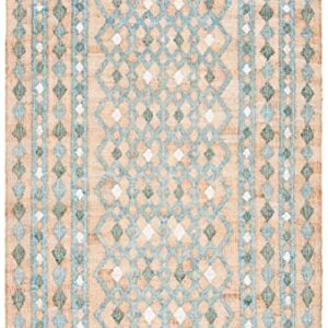 Safavieh Kilim Collection 5' x 8' Natural/Blue KLM759M Flatweave Premium Jute Living Room Dining Bedroom Area Rug