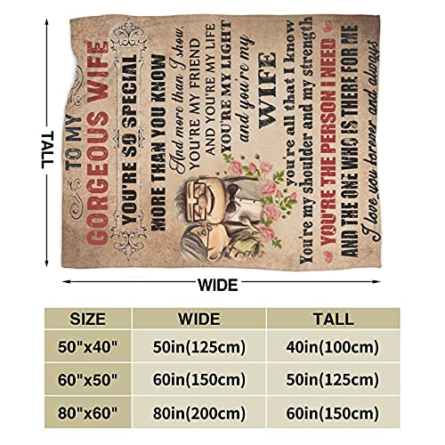 to My Wife Blanket from Husband Ultra Soft Flannel Throw Blankets for Couch Bedroom Sofa Warm Blanket Positive Encourage and Love Wedding Anniversary Birthday Gifts 50x60 Inch