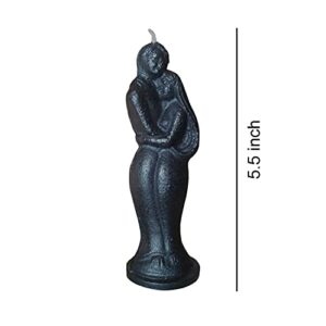 Rajasthaniartdecor Man Woman Love Home Décor Black Couple Lovers Candle Size 5.5 Inches (Black) (RAD00721),Medium