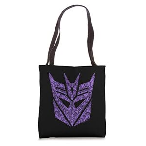 transformers decepticons detailed logo tote bag