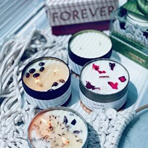 Lavender Candle Aromatherapy Candles Gifts for Women, Christmas Gifts, Lucky Charms Candle with Crystals Inside, 7.2oz Lavender Healing Candles for Balance/Cure/Energy