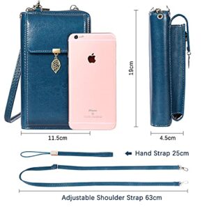 HUANLANG Small Crossbody Phone Bags for Women Leather Cell Phone Purse Wallet With Shoulder Strap RFID Blocking Ladies Shoulder Bag Credit Card Slots Lightweight Crossbody for Phone Bag and Wallet