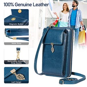 HUANLANG Small Crossbody Phone Bags for Women Leather Cell Phone Purse Wallet With Shoulder Strap RFID Blocking Ladies Shoulder Bag Credit Card Slots Lightweight Crossbody for Phone Bag and Wallet