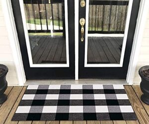 levinis buffalo check rug – cotton washable porch rugs durable and washable outdoor rugs door mat hand-woven buffalo plaid rug for outdoor/kitchen/bathroom/entry way/bedroom, 23.6″ x 35.4″