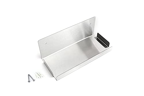 Deco Gables Designs 3 Modern Brushed Stainless Steel Spice Racks Floating Wall Shelf Hanging Durable Polished Solid Metal for Home Kitchen Dining Room with Mounting Hardware 10 Inches Wide Set of 3