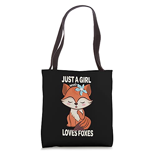 Funny Fox Animal Lovers Design - Just A Girl Who Loves Foxes Tote Bag