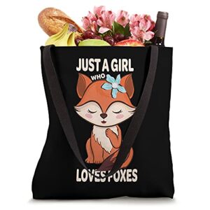 Funny Fox Animal Lovers Design - Just A Girl Who Loves Foxes Tote Bag