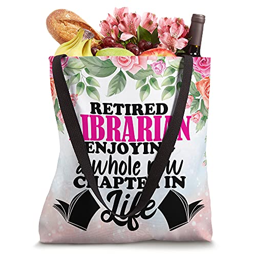 Librarian Retirement Women 2021 Retired Book Lover Flower Tote Bag