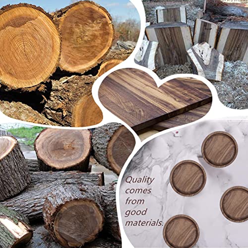 MAPRIAL Wooden Coasters for Drinks, 4 Pack 4 Inch Wood Drink Coasters Set 100% Natural Walnut Coasters for Housewarming Gifts for New Home, Office, Home Decor, Bar Table, Any Kind of Cup