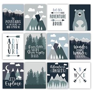 6 Reversible 8x10 Adventure Awaits Wall Decor Prints, Adventure Awaits Sign, Mountain Nursery Decor, Adventure Baby Shower Decorations, Adventure Awaits Baby Shower, Mountain Baby Shower Decorations