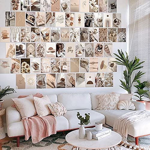 ANERZA Beige Wall Collage Kit Aesthetic Pictures, Boho Room Decor for Bedroom Aesthetic, Posters for Room Aesthetic, Cute Photo Wall Decorations for Teen Girls, Dorm Trendy Wall Art