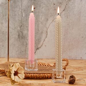 olorvela Taper Candles Handmade Beeswax Candles 14pcs, Hand-Rolled Candles Made of 100% Pure Beeswax, Natural Scent, Smokeless and Dripless Tapers(7 Pair, Light)