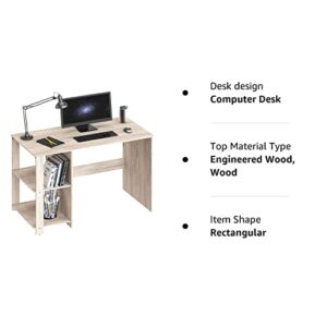 SHW Home Office Computer Desk with Shelves, Maple