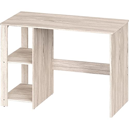 SHW Home Office Computer Desk with Shelves, Maple