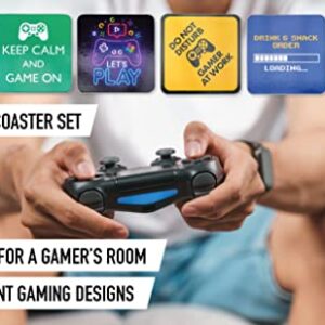 Gaming Drinks Coasters - Pack of 6 Novelty Gift for The Ultimate Gamer - Man Cave Arcade Gaming Accessories for The Perfect Computer Setup