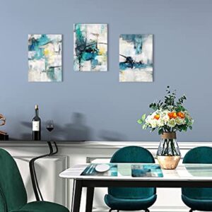 Teal Blue Wall Art Gray Black Turquoise Wall Décor for Living Room Modern Abstract Canvas Painting for Bathroom Bedroom Kitchen Dining Room Office Decor Home Decorations NON-Handmade NON-3D 36''x16''