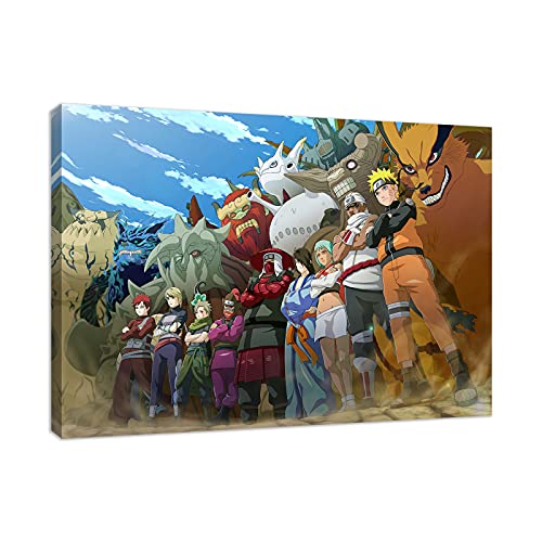 InsNordic Anime Poster Bijuu Fuu HD Print on Canvas Painting Wall Art for Living Room Decor Boy Gift 12x16inch With Frame