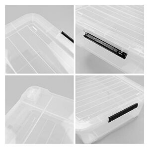 Gloreen 3-Packs Plastic Underbed Storage Bins with Lids, 40 Quart Latch Storage Box