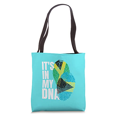 Jamaican And Bahamian Mix DNA Flag Heritage Tote Bag