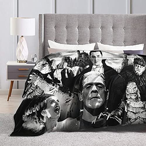 Frankenstein Blanket Throw Blankets Ultra Soft Flannel Lightweight Throws for Couch, Bed, Plush Fuzzy Flannel Microfiber Warm Thermal Blanket All Seasons Use 60"x50"