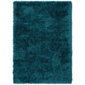 Well Woven Kuki Shag Chie Glam Solid Ultra-Soft Teal Shag 5'3" x 7'3" Area Rug