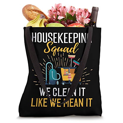 Housekeeping Bag Humor Cleaning Squad Housekeeper Gift Tote Bag