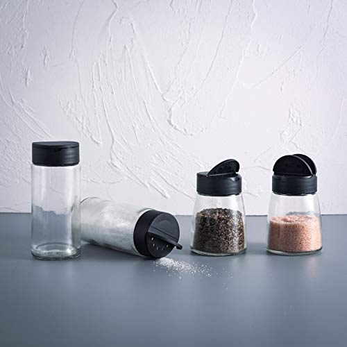 Salt and Pepper Shakers - Home and Kitchen Utensils - Perfect Salt and Pepper Dispenser Set for Your Seasoning - Set of 4 Bottles