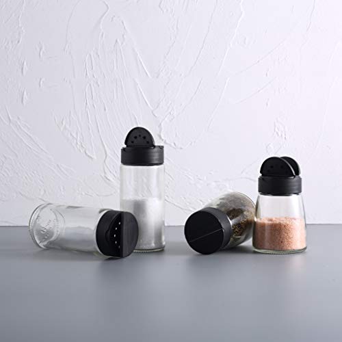 Salt and Pepper Shakers - Home and Kitchen Utensils - Perfect Salt and Pepper Dispenser Set for Your Seasoning - Set of 4 Bottles