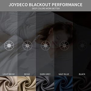 Joydeco Blackout Curtains 108 Inch Length 2 Panels Set, Thermal Insulated Long Curtains& Drapes 2 Burg, Room Darkening Grommet Curtains for Living Room Bedroom Window (W52 x L108 Inch, Dark Grey)