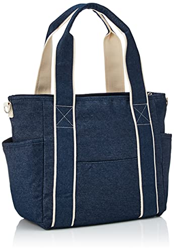 KANGOL(カンゴール) Thick Cotton Canvas 2-Way Shoulder Mother's Bag Boat Large, Navy/Denim