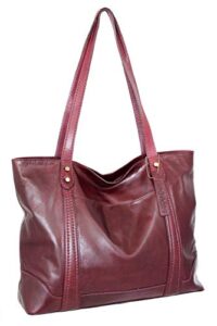 tiara leather tote (burgundy)